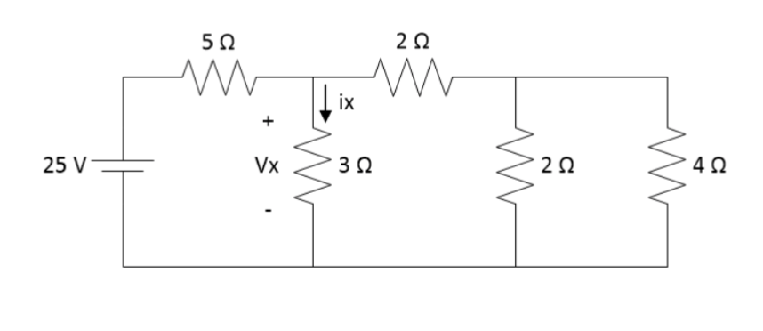 Solved solve for vx and ix using ohms and Kirchhoff's laws | Chegg.com