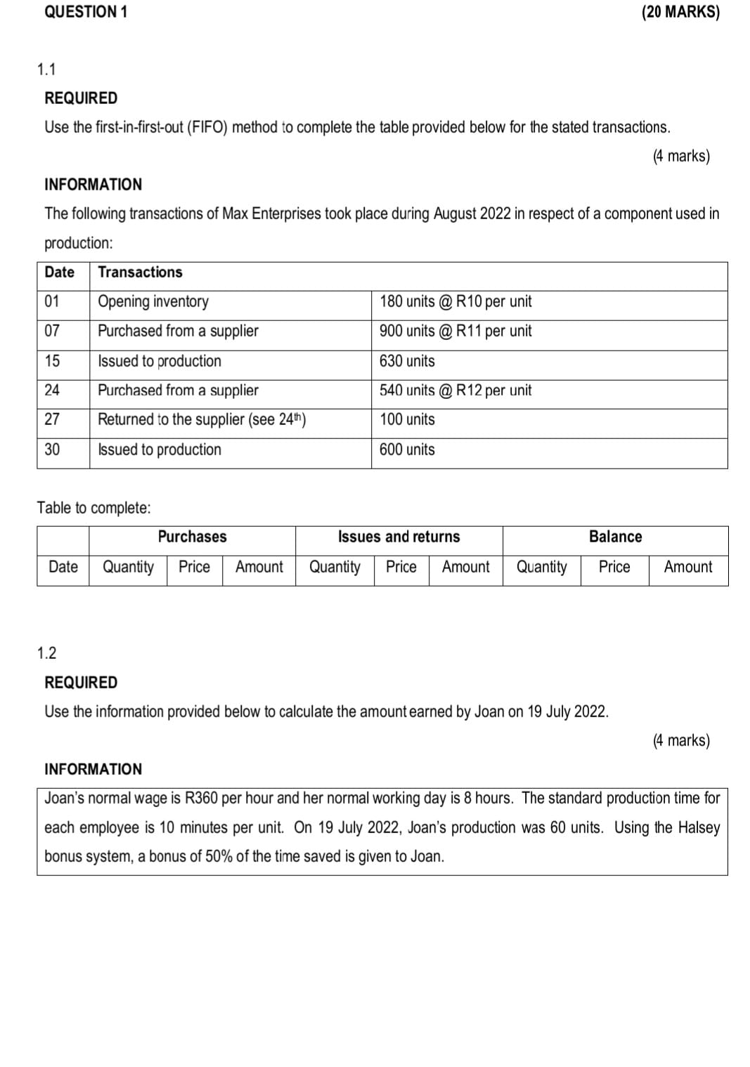 Solved 1.1 REQUIRED Use the first-in-first-out (FIFO) method | Chegg.com