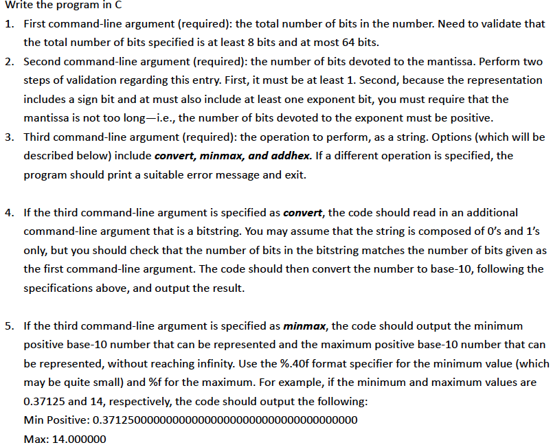 Solved 1. First command-line argument (required): the total | Chegg.com