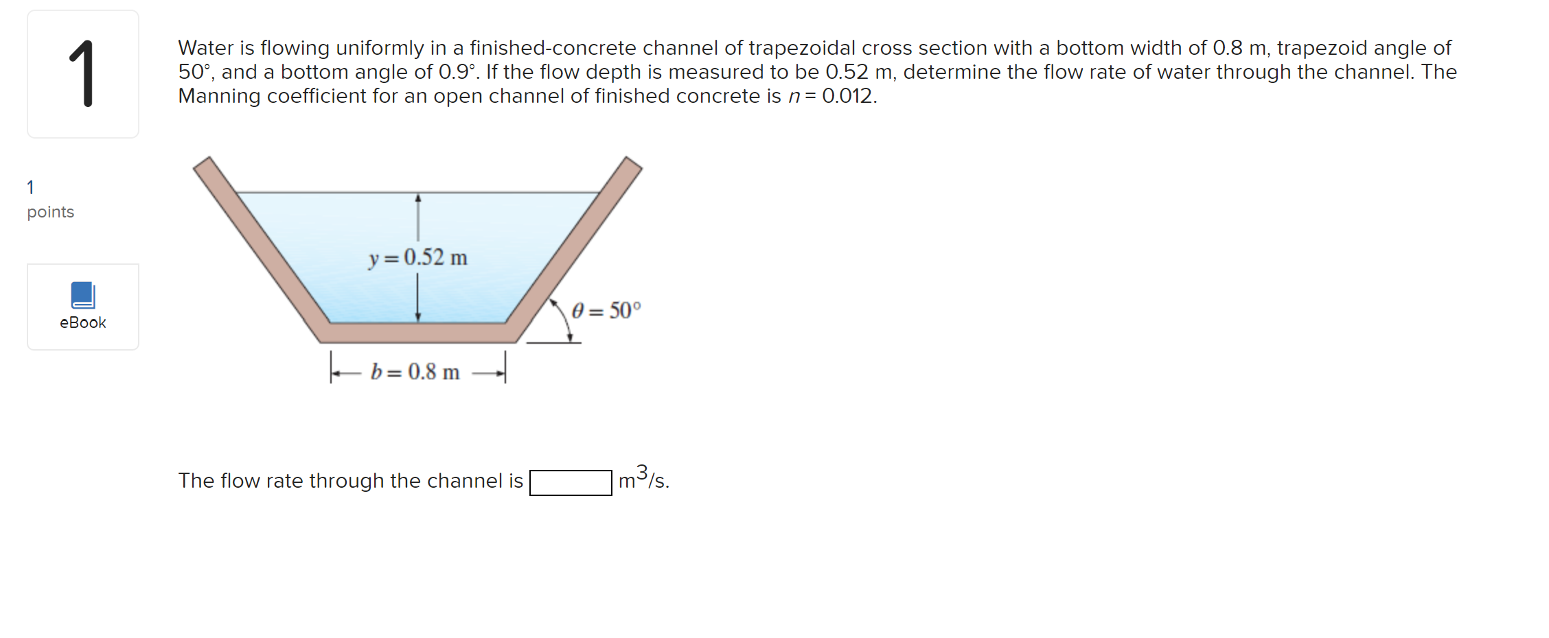 [Solved]: Water is flowing uniformly in a finished-concrete