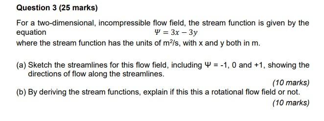 Solved Question 3 (25 marks) For a two-dimensional, | Chegg.com