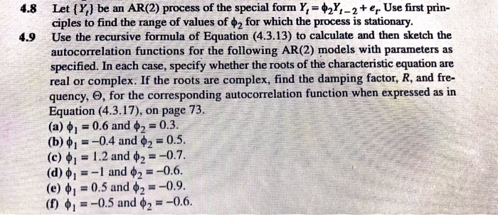 Let {Y_1) be an AR(2) process of the special form Y_t | Chegg.com