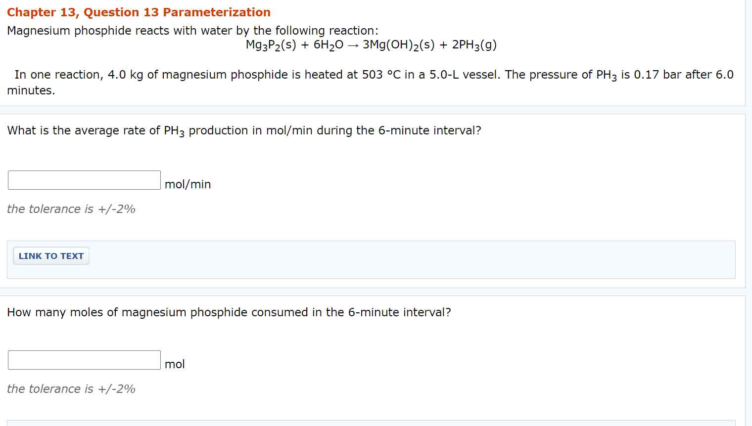 Solved Chapter 13, Question 13 Parameterization Magnesium | Chegg.com