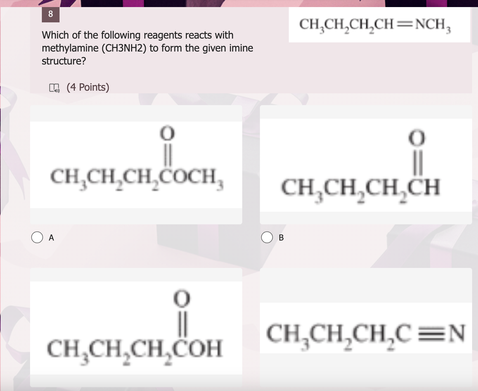Solved 8 Which of the following reagents reacts with | Chegg.com