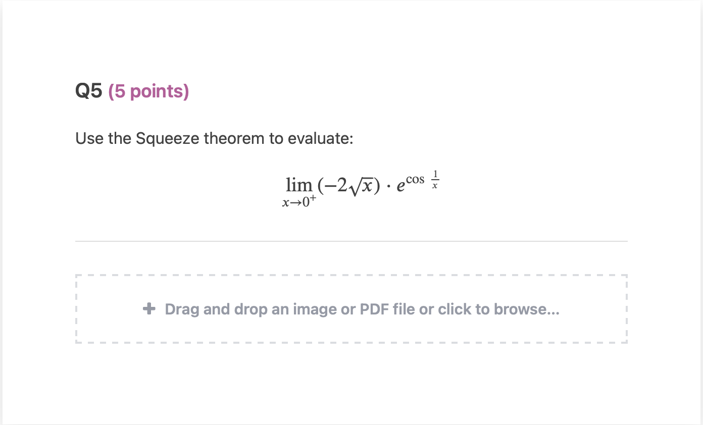 Solved Use the Squeeze theorem to evaluate: | Chegg.com