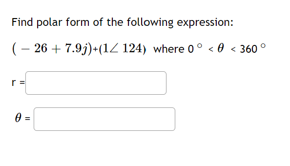 Solved Find polar form of the following expression: | Chegg.com