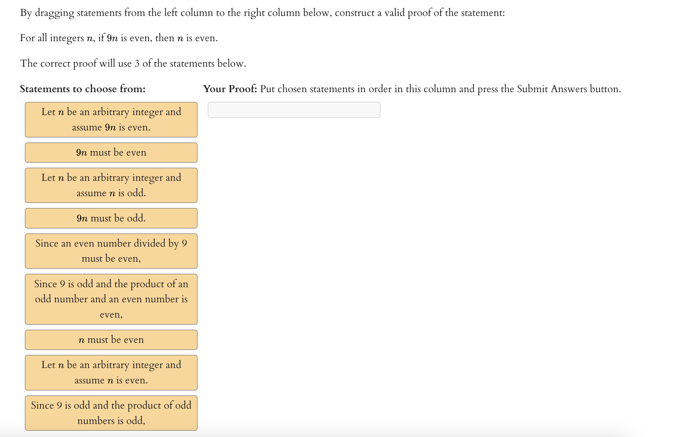 Solved By dragging statements from the left column to the | Chegg.com