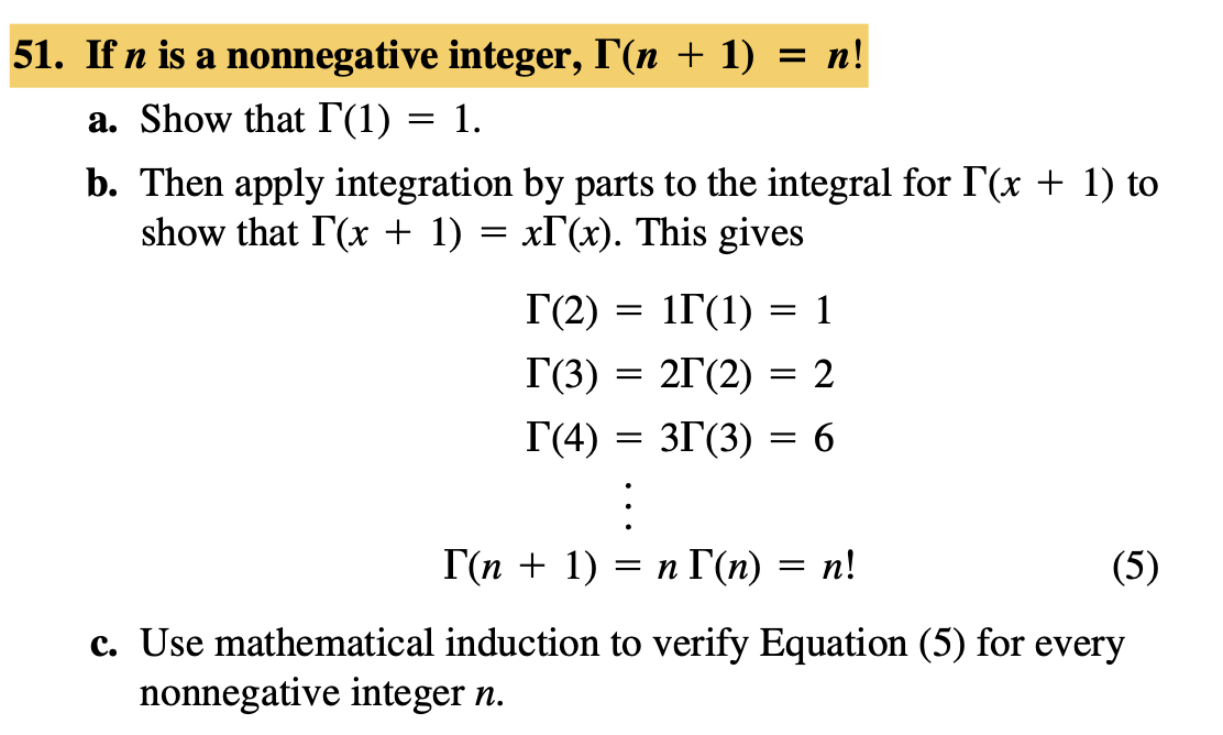 Solved . If n is a nonnegative integer, Γ(n+1)=n ! a. Show | Chegg.com