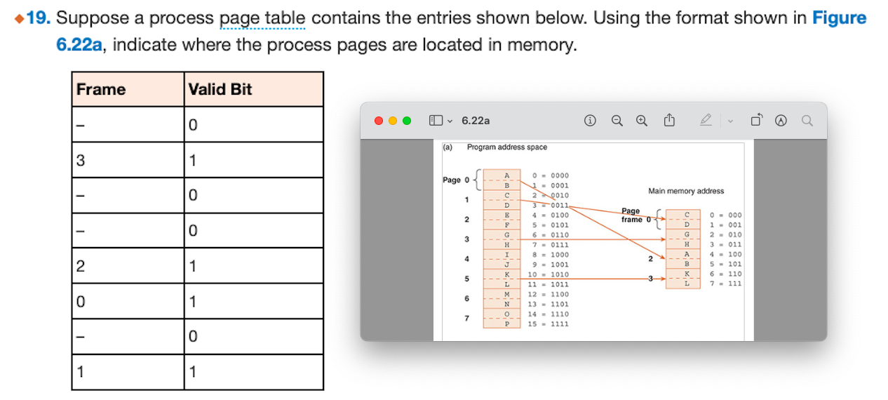 Suppose a process page table contains the entries | Chegg.com