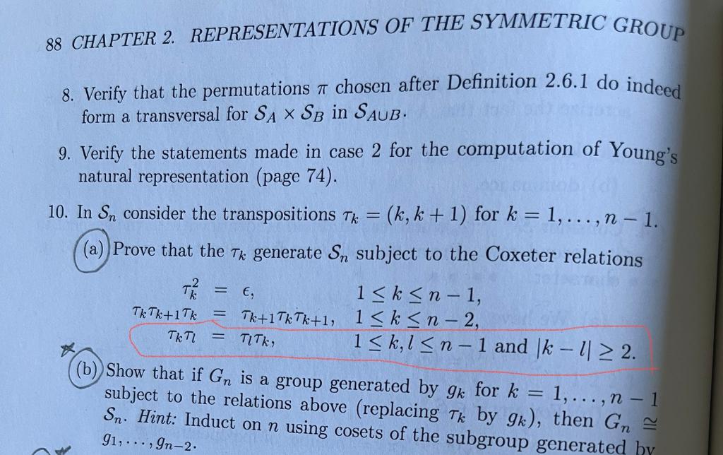 Solved 88 Chapter 2 Representations Of The Symmetric Group