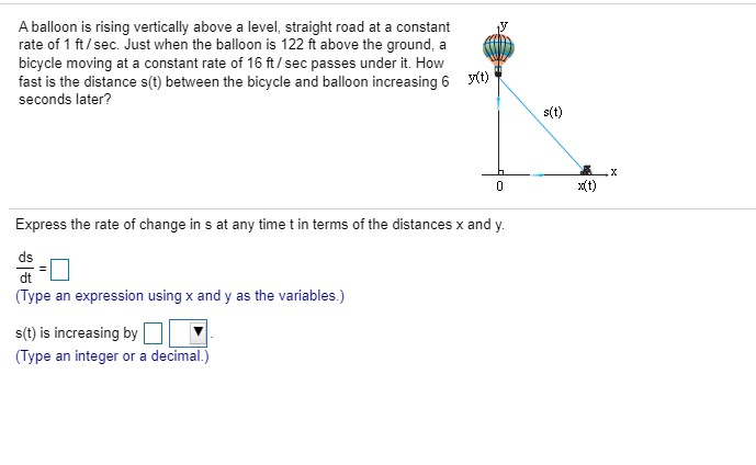 Solved A balloon is rising vertically above a level, | Chegg.com
