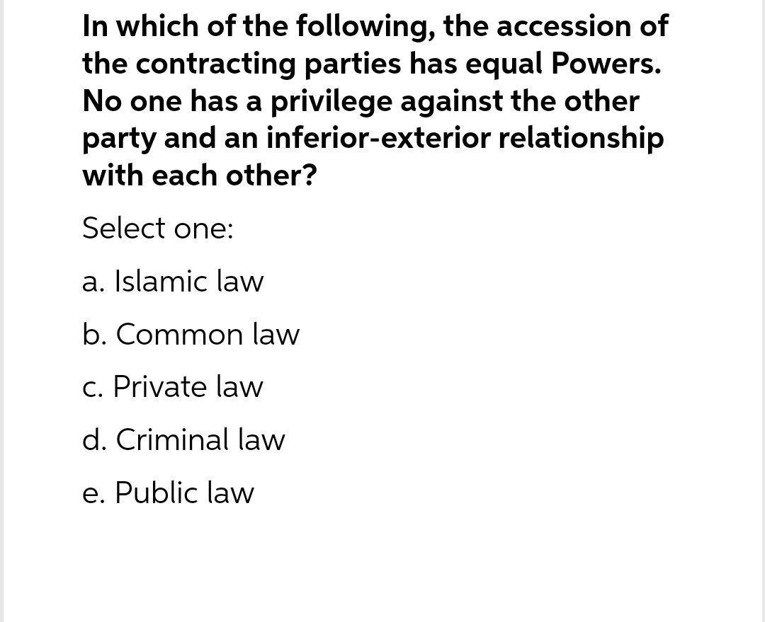 Solved In which of the following, the accession of the | Chegg.com