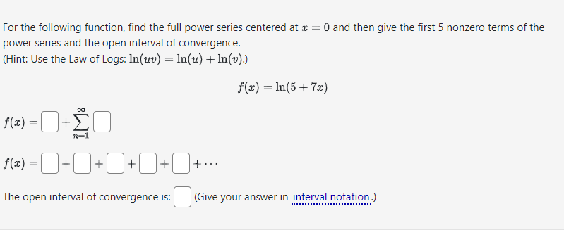 Solved For the following function, find the full power | Chegg.com