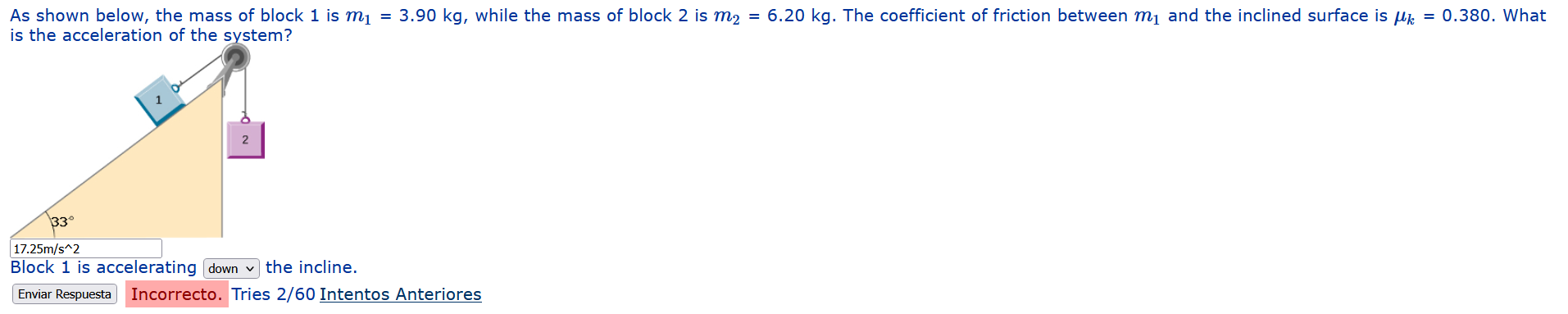 Solved is the acceleration of the system? Block 1 is | Chegg.com