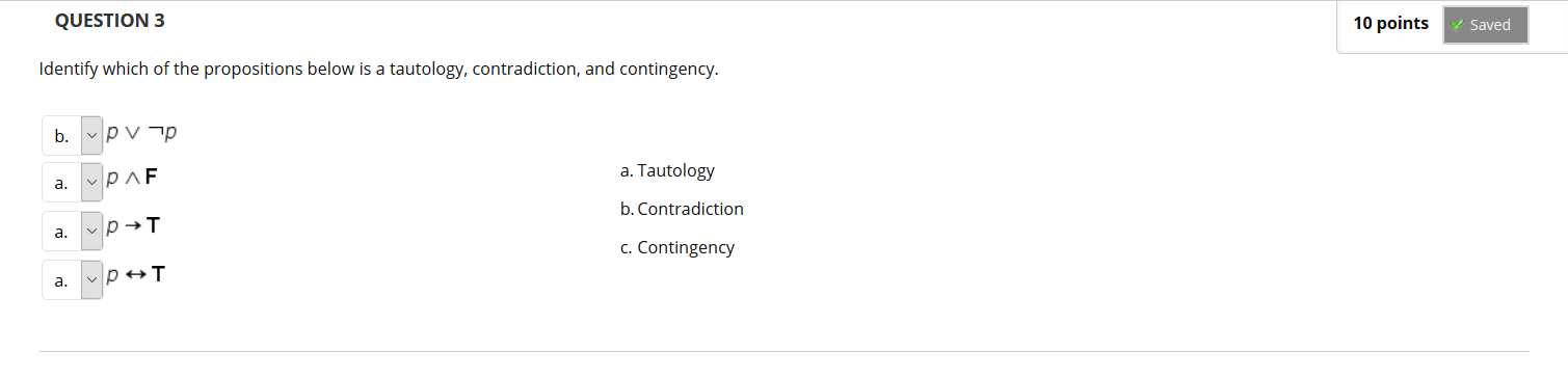 Solved QUESTION 3 10 points Saved Identify which of the | Chegg.com