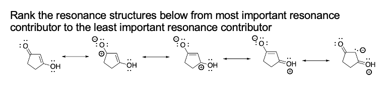 Solved Rank the resonance structures below from most | Chegg.com