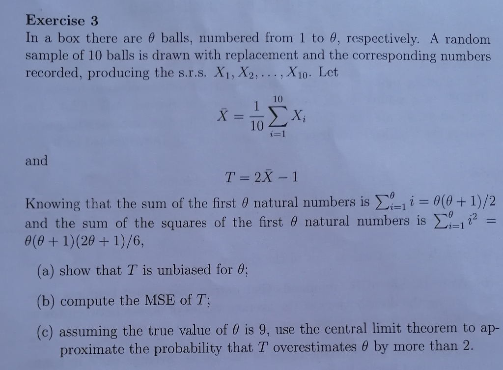 Solved Exercise 3 In a box there are 0 balls, numbered from | Chegg.com