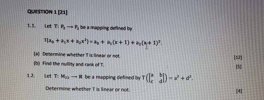 Solved 1.1. Let T:P2→P2 be a mapping defined by | Chegg.com
