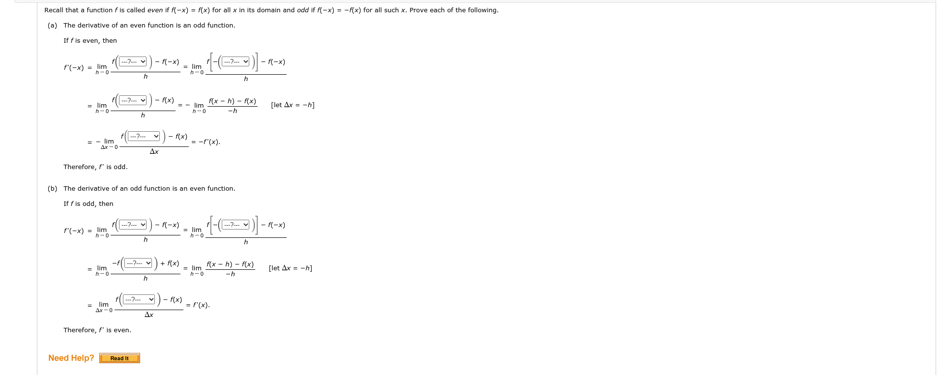 Solved Recall that a function f is called even if f(-x) = | Chegg.com