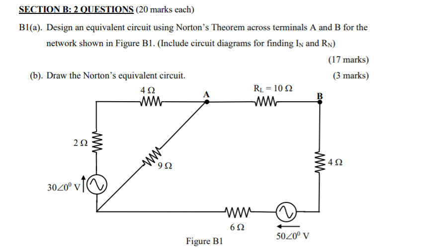 Solved SECTION B: 2 QUESTIONS (20 marks each) Bl(a). Design | Chegg.com