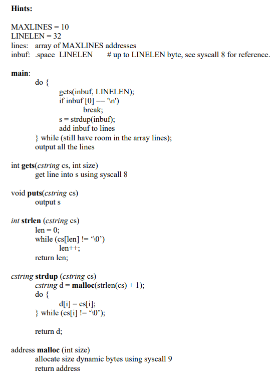 Description: Write a program that implements an array | Chegg.com