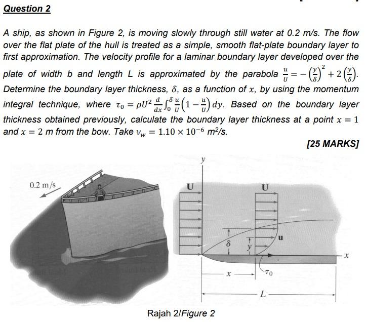 Solved Question 2 2 A ship, as shown in Figure 2, is moving | Chegg.com