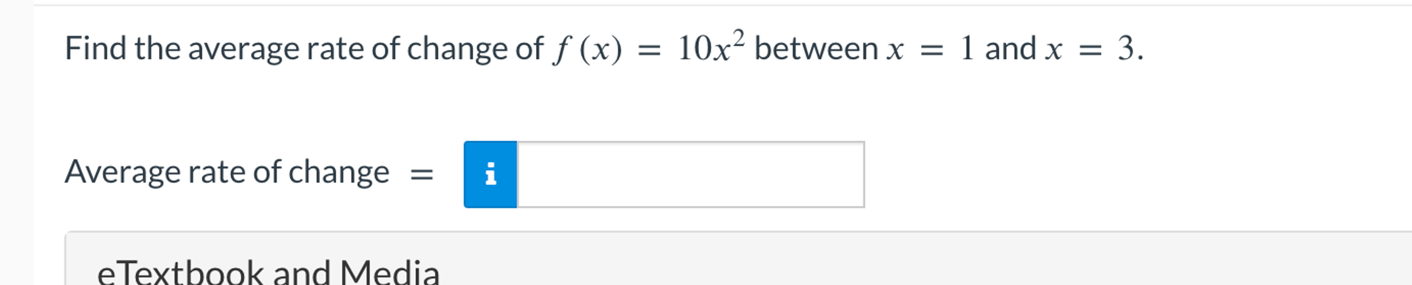 Solved Find the average rate of change of f(x)=10x2 ﻿between | Chegg.com