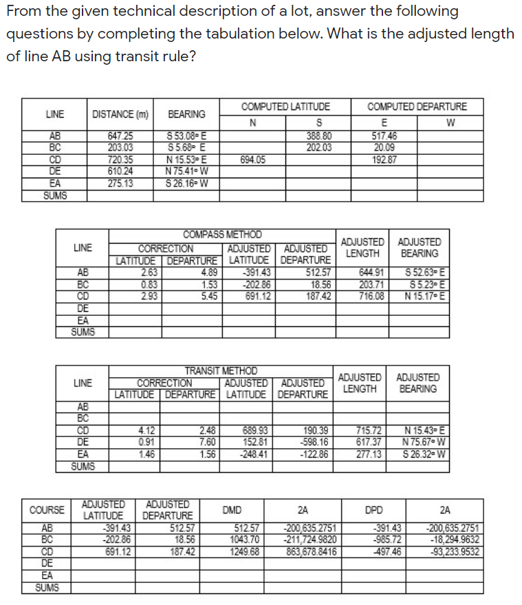 Solved From the given technical description of a lot, answer | Chegg.com