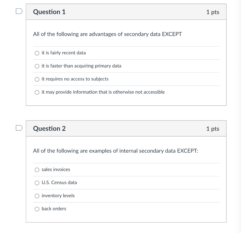 Solved ion 1 1 Pts All Of The Following Are Advantages Chegg
