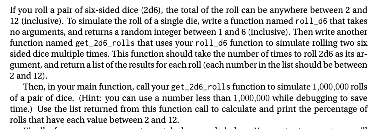 Solved If you roll a pair of six-sided dice (2d6), the total | Chegg.com