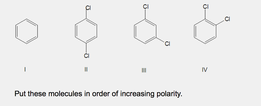 Solved IV Put these molecules in order of increasing | Chegg.com