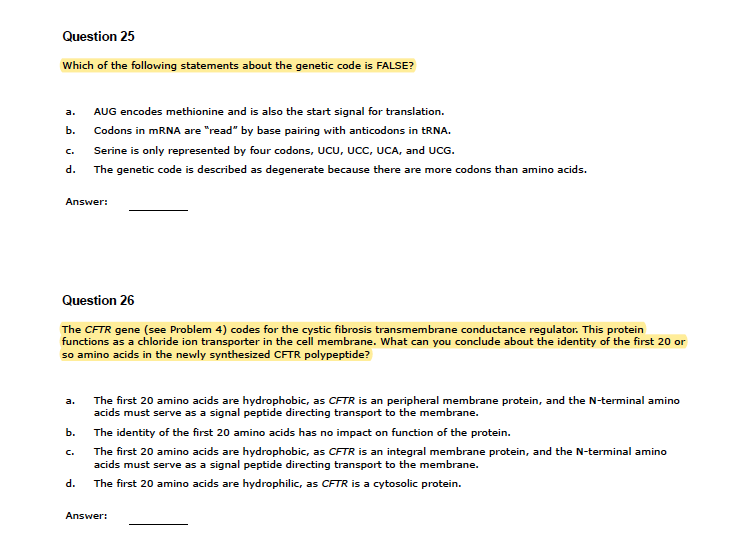 Solved Question 23 The following DNA sequence is the | Chegg.com