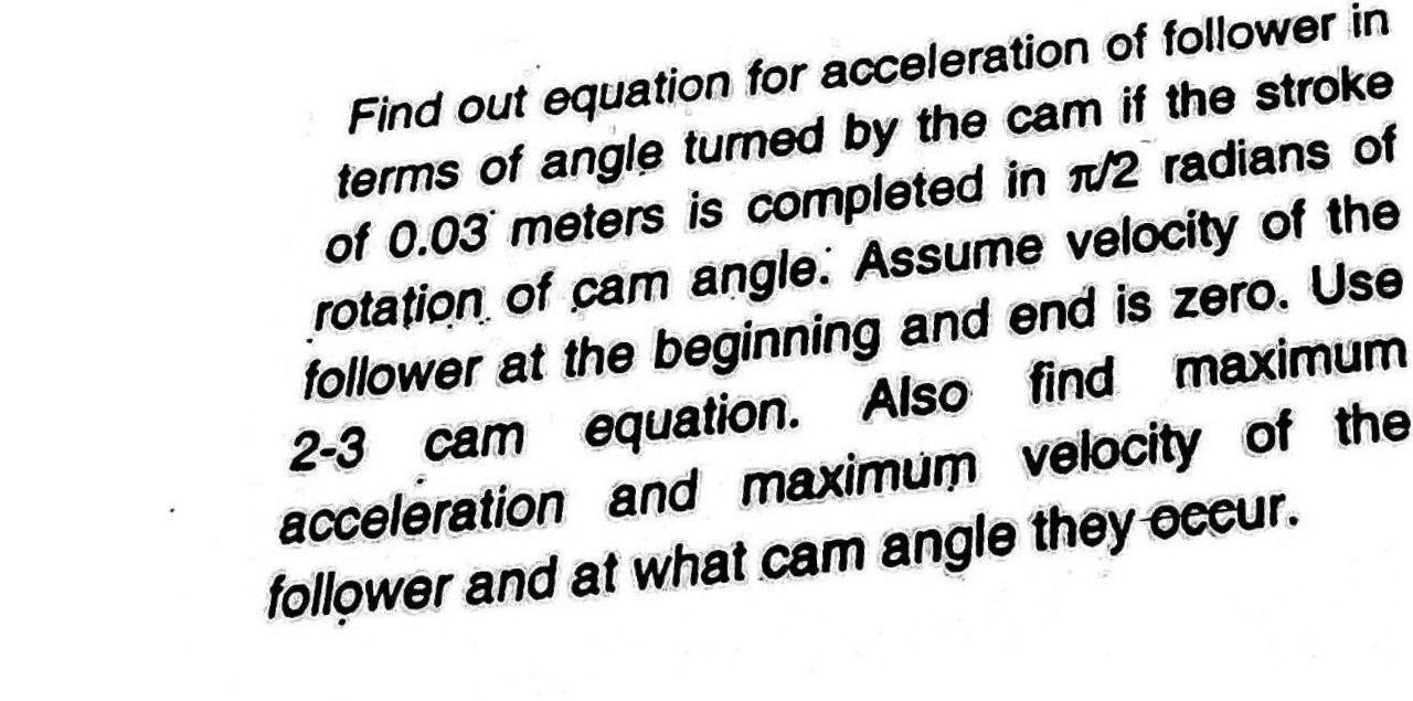 Solved Find out equation for acceleration of follower in | Chegg.com