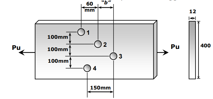 Solved A 12mmx400mm steel plate has staggered holes arranged | Chegg.com