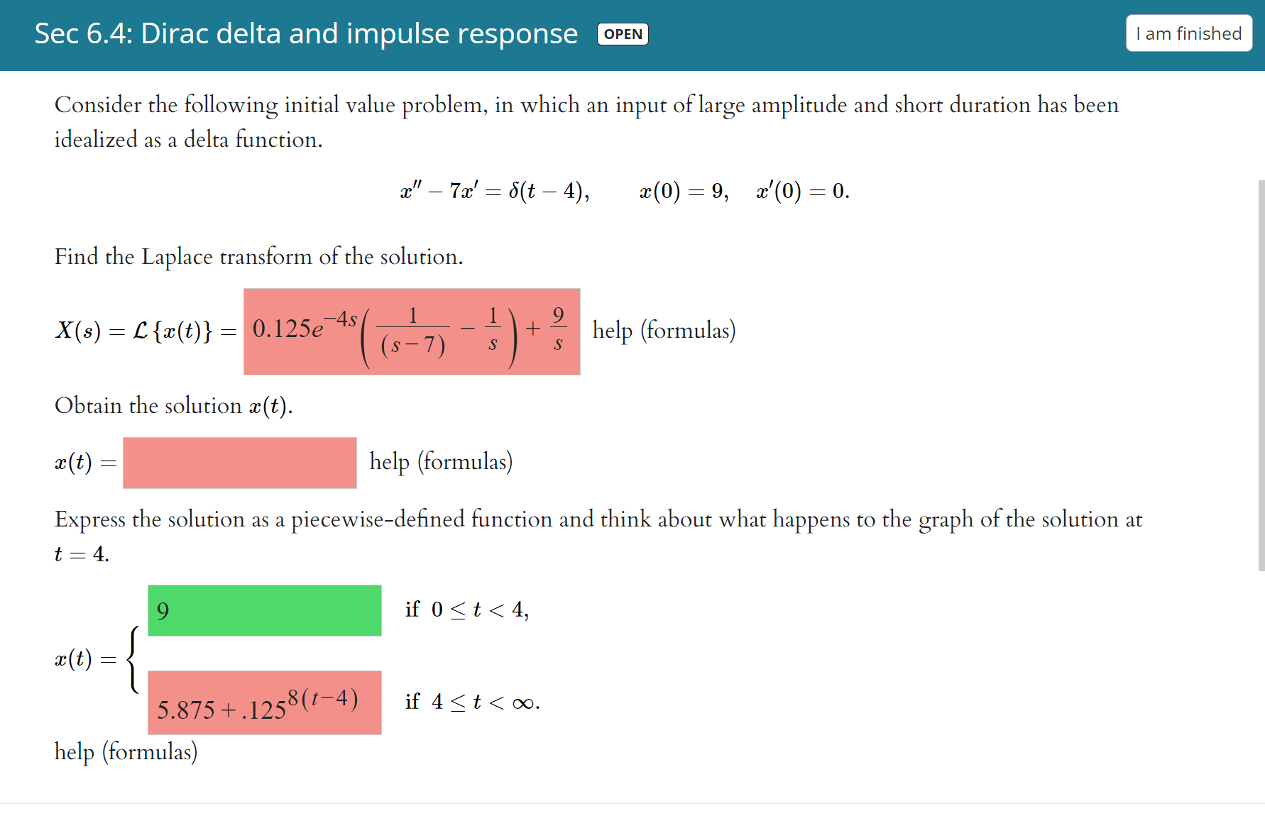 Sec 6.4: Dirac delta and impulse response Consider | Chegg.com