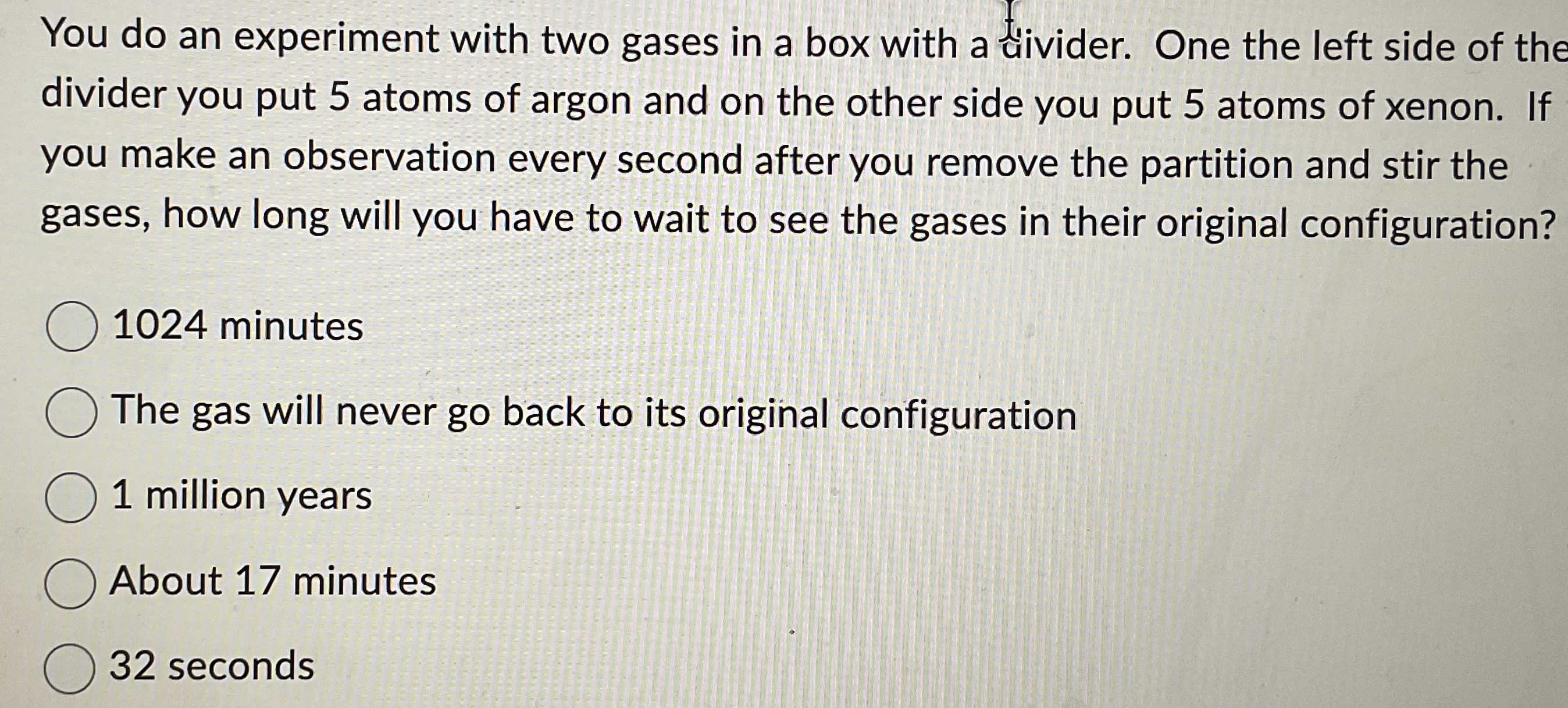 Solved You do an experiment with two gases in a box with a | Chegg.com