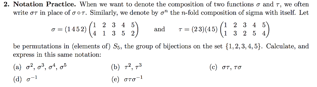 Solved 2. Notation Practice. When we want to denote the | Chegg.com