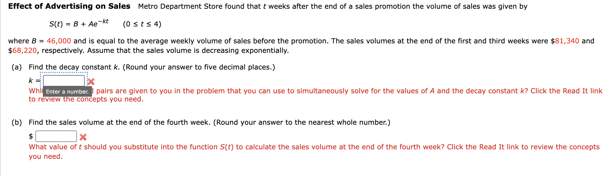 Solved Effect of Advertising on Sales Metro Department Store | Chegg.com