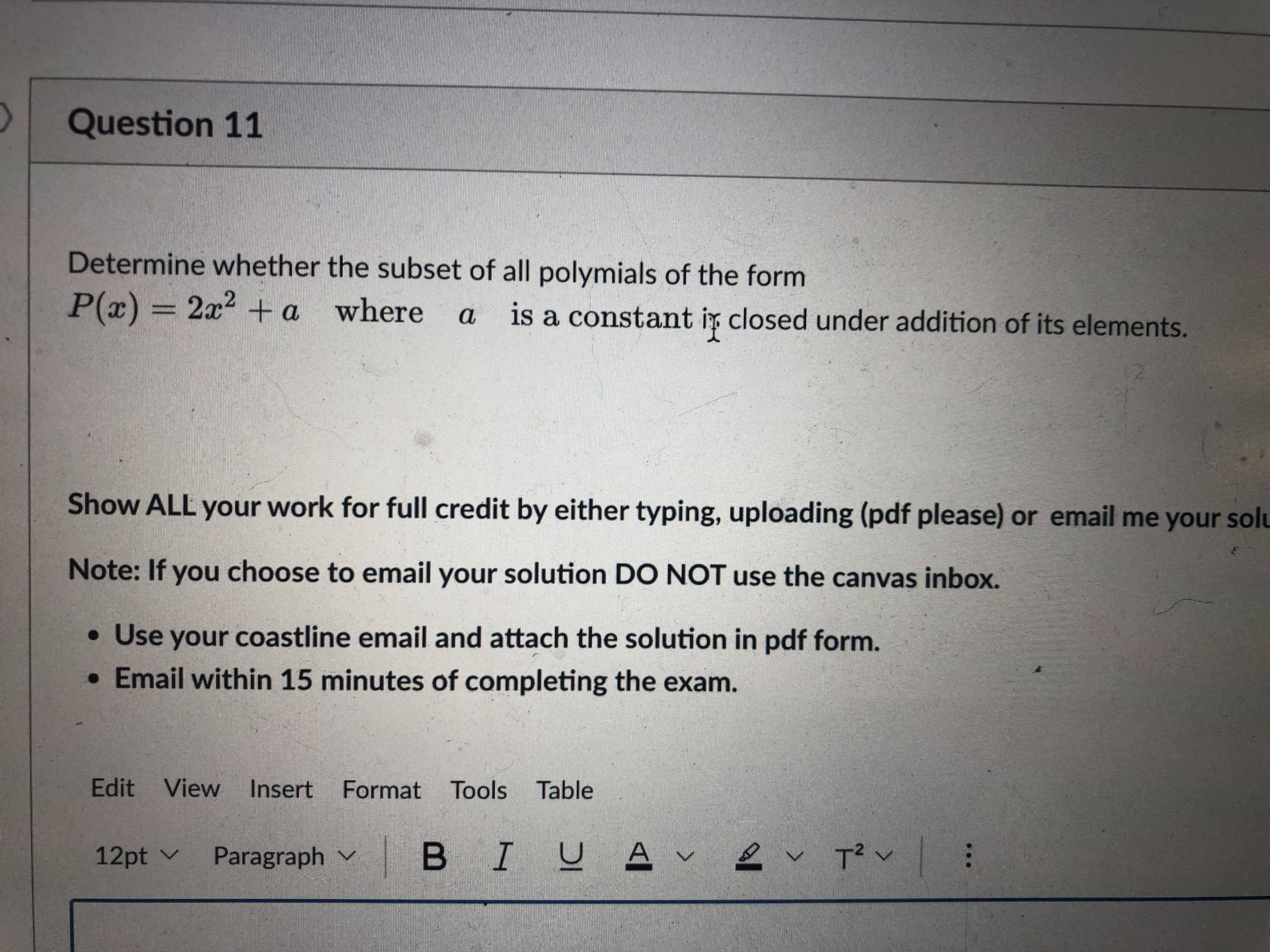 Solved Determine whether the subset of all polymials of the | Chegg.com