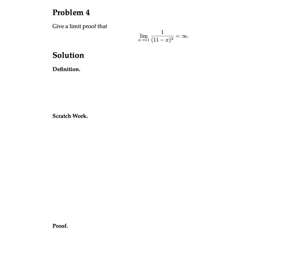 Solved Please give definition ,scratch work and proof using | Chegg.com