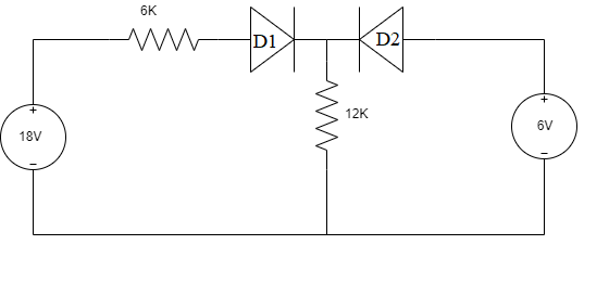 Solved Assuming ideal diode D1, D2, analyze the circuit | Chegg.com