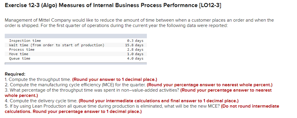 Solved Problem 11-19 (Algo) Comparison of Performance Using | Chegg.com