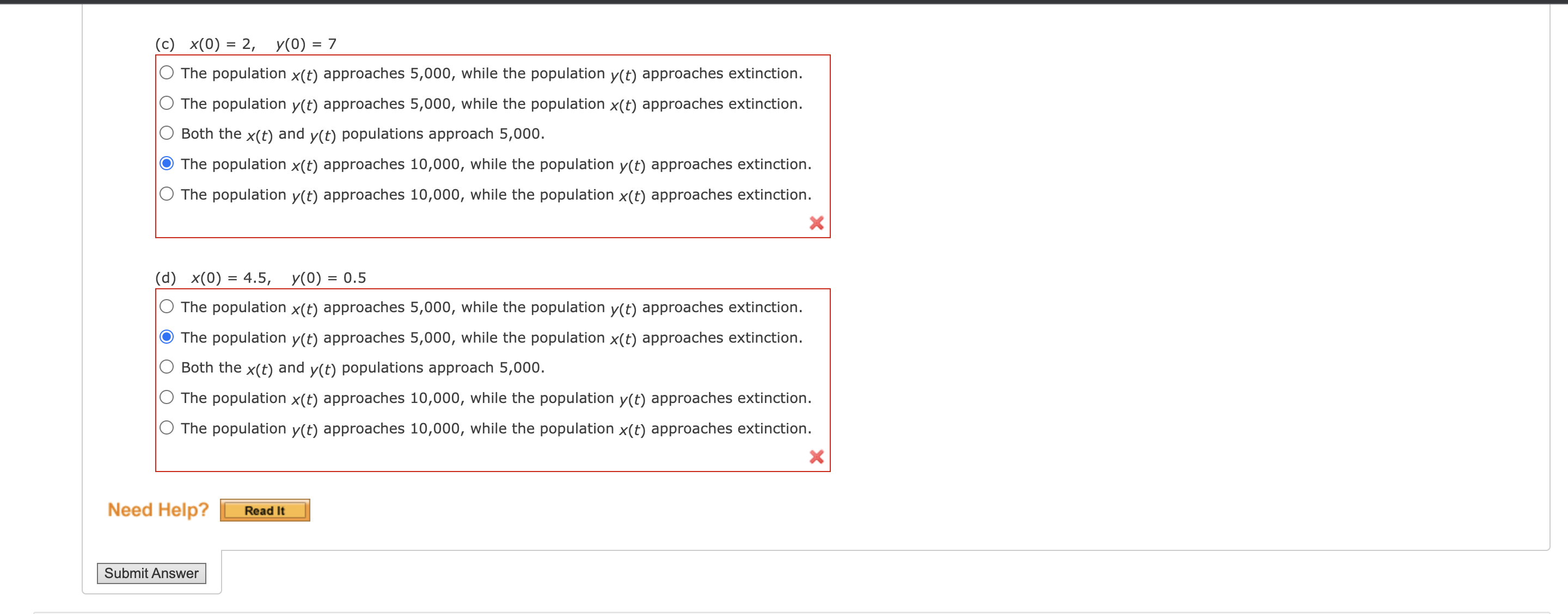 Solved Consider the competition model defined by | Chegg.com