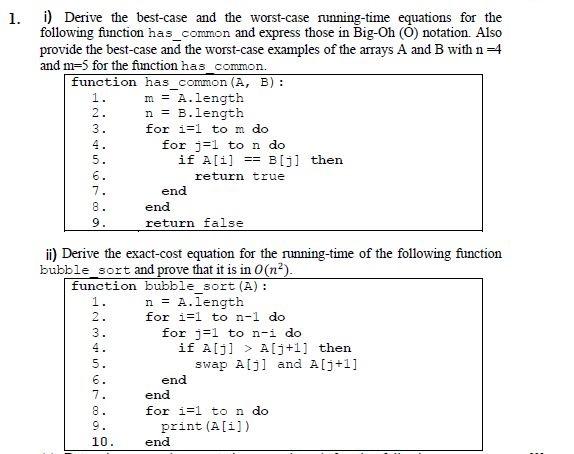 Solved i) Derive the best-case and the worst-case | Chegg.com