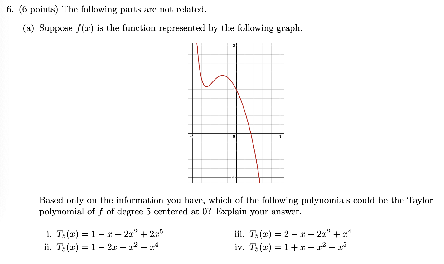 Solved (6 points) The following parts are not related. (a) | Chegg.com