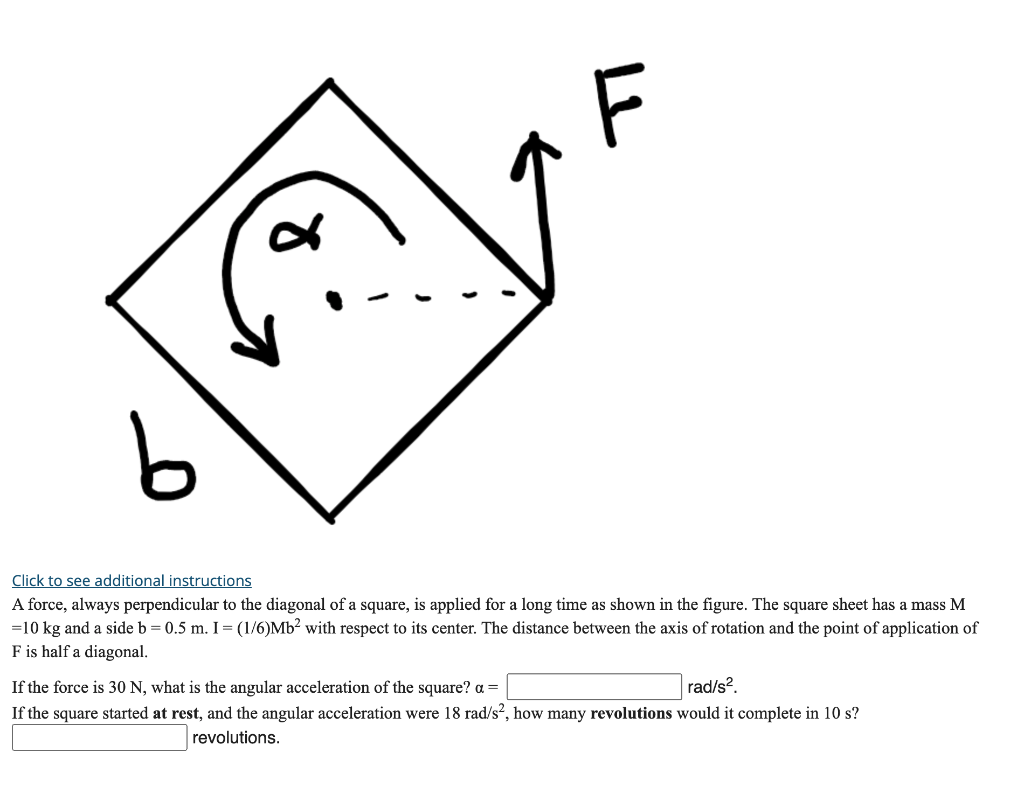 Solved F ♡ b Click to see additional instructions A force, | Chegg.com