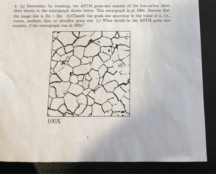 Solved (a) Determine, by counting, the ASTM grain-size | Chegg.com