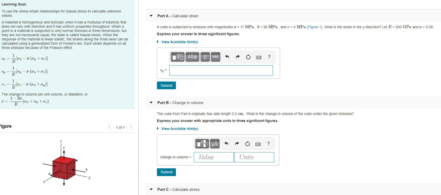 Solved Part A - Calculate strain Learning Goal: To use the | Chegg.com