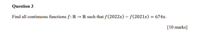 Solved Find all continuous functions f:R→R such that | Chegg.com