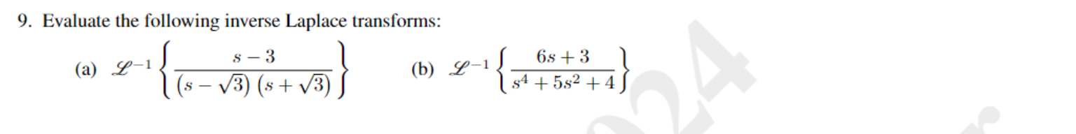 Solved Evaluate the following inverse Laplace | Chegg.com